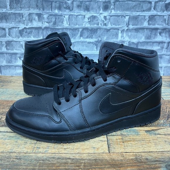Nike | Shoes | Nike Air Jordan Mid Triple Black 215 Rare 554724021 Mens ...